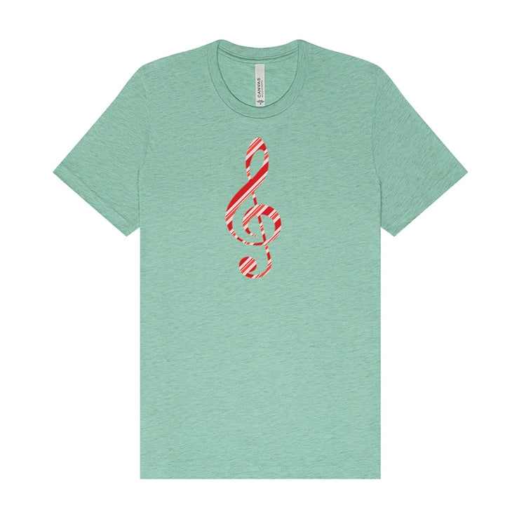Candy Cane Treble Clef T-Shirt @ TheMusicStand.com – The Music Stand