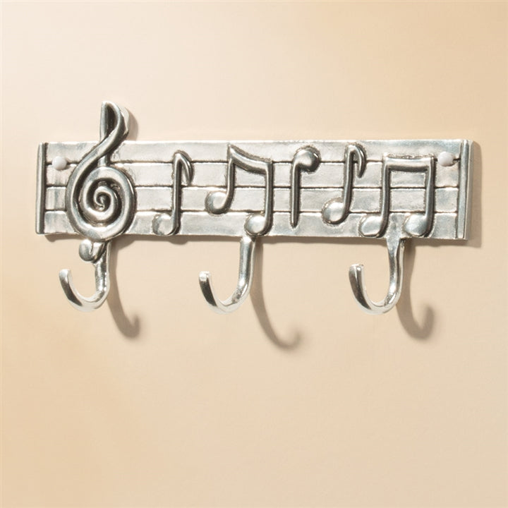 Musical Staff Pewter Triple Hook at The Music Stand